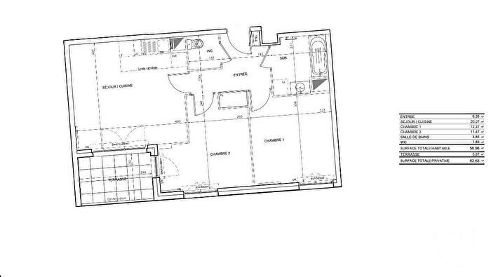 Appartement à vendre - Romainville, Bas Pays - 3 pièces - 2 chambres