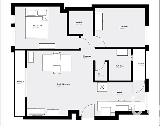 Appartement à vendre - La Seyne-sur-Mer, Est - 3 pièces - 2 chambres
