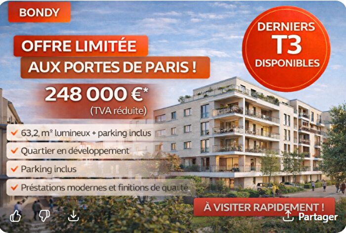 Bondy, Noue Caillet, Terre-Saint-Blaise : Maison 3 pièces à vendre