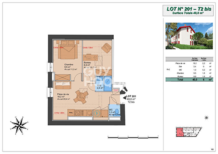 Appartement à vendre - Lyon e , Monchat - 2 pièces - 1 chambre