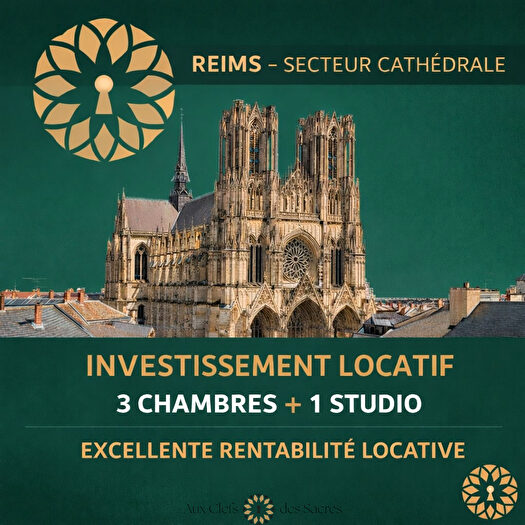 Appartement à vendre - Reims, Centre-ville - 4 pièces - 3 chambres