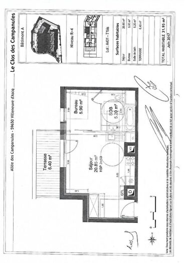 Villeneuve-d'Ascq, Cousinerie : Appartement 1 pièce à louer
