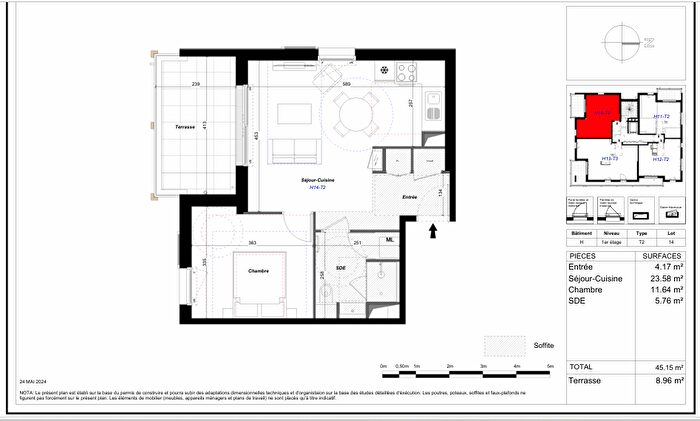 Appartement à vendre - Tours, Douets Milletière - 2 pièces - 1 chambre