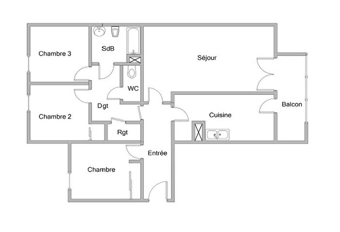 Appartement à vendre - Blagnac, Grand-Noble, Pinot, Brassens - 4 pièces - 3 chambres