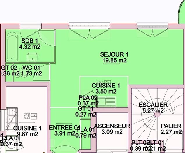 Appartement à louer - Trezel, Levallois-Perret - 1 pièce