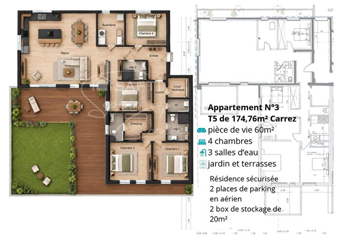 Quimper, Penhars, Penanguer, Corniguel : Appartement 5 pièces à vendre