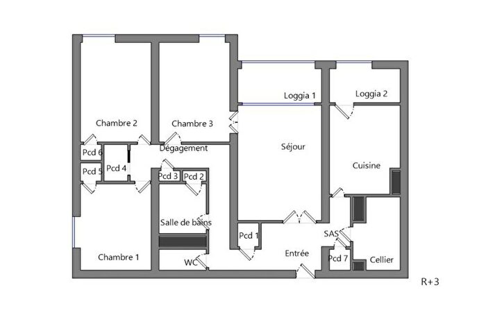 Appartement à vendre - Tarbes - 4 pièces - 3 chambres