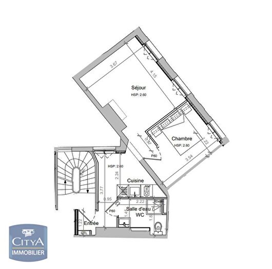 Appartement à louer - Honfleur - 2 pièces - 1 chambre