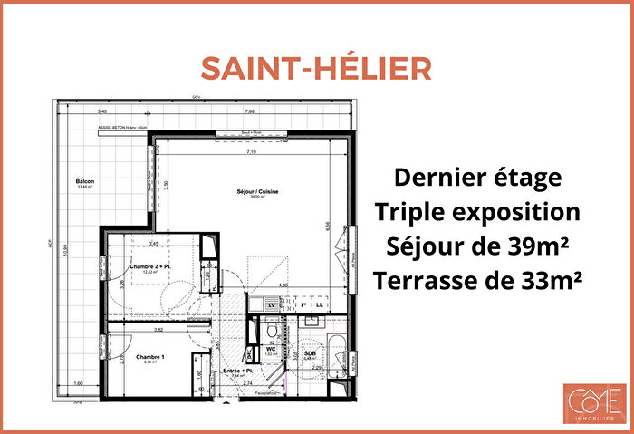 Appartement 3 pièces à vendre à Quartiers Sud-Est, Cimetière de l'Est