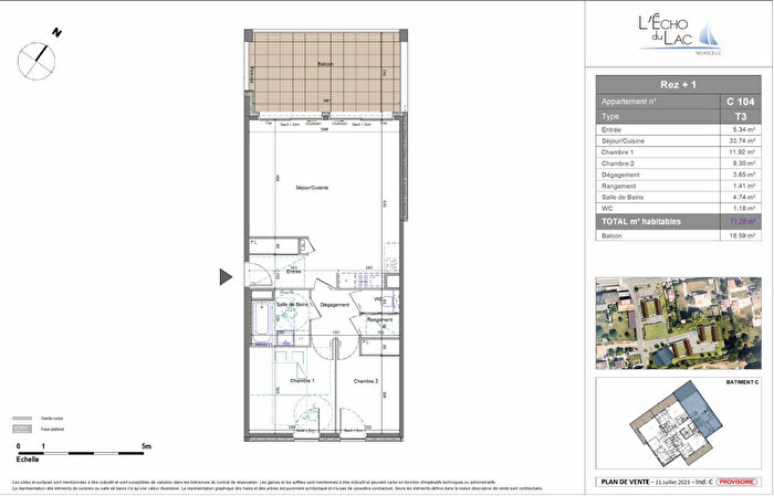 Appartement à vendre - Neuvecelle - 3 pièces - 2 chambres