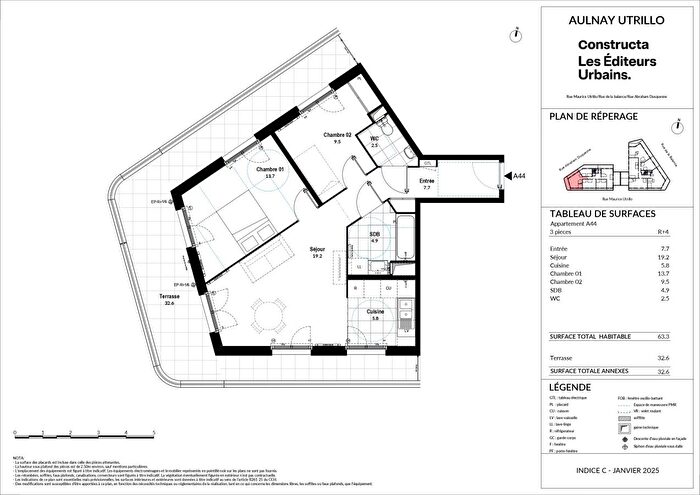 Appartement 3 pièces à louer - Aulnay-sous-Bois, Est Edgar Degas