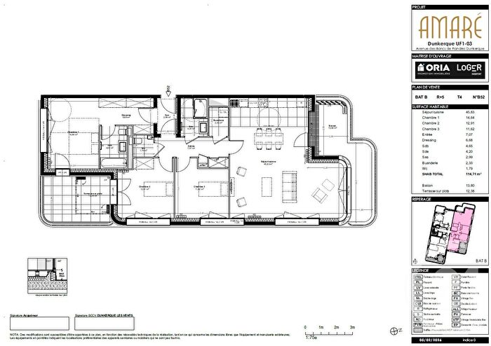 Appartement à vendre - Dunkerque, La Victoire, Le Grand Large - 4 pièces - 3 chambres
