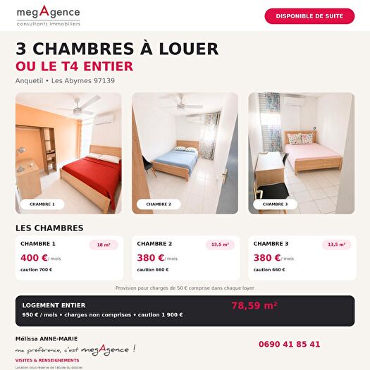 Appartement 2 pièces à Les Abymes, à louer