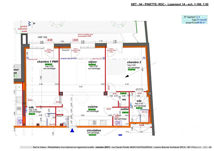 Appartement à louer - Châteauroux, Centre-ville, Les Marins - 3 pièces - 2 chambres