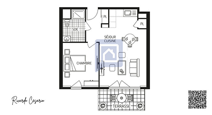Appartement à vendre - Quimper, Ergué Armel - 2 pièces - 1 chambre