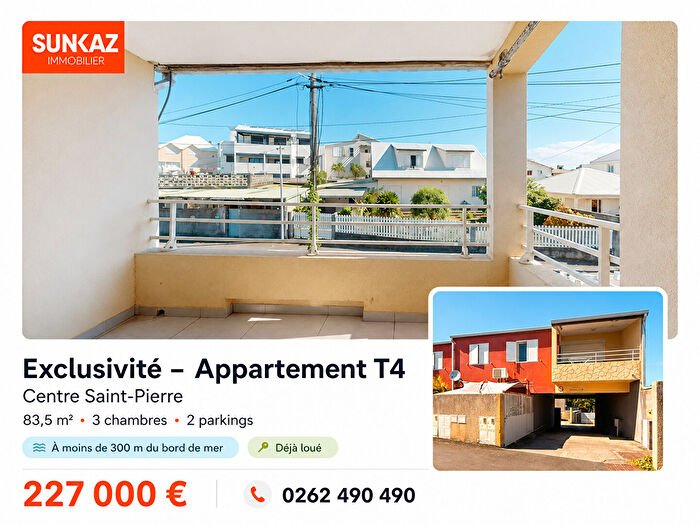Appartement 4 pièces à Saint-Pierre, La Ravine Blanche, Front de Mer, à vendre