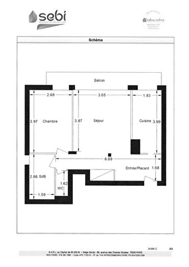 Appartement 2 pièces à louer - Courbevoie, Marceau République