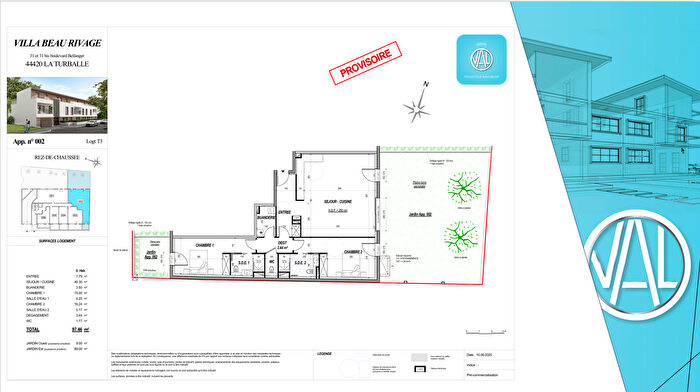 Appartement à vendre - La Turballe - 3 pièces - 2 chambres