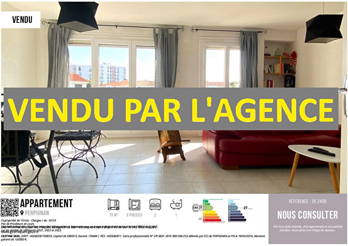 Appartement à vendre - Perpignan, Moulin-à-Vent, Vertefeuille - 3 pièces - 2 chambres