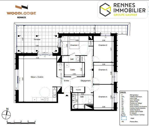 Appartement à vendre - Quartiers Centre, Beaulieu - 5 pièces - 4 chambres