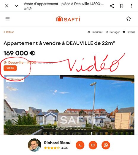 Appartement à vendre - Deauville - 1 pièce