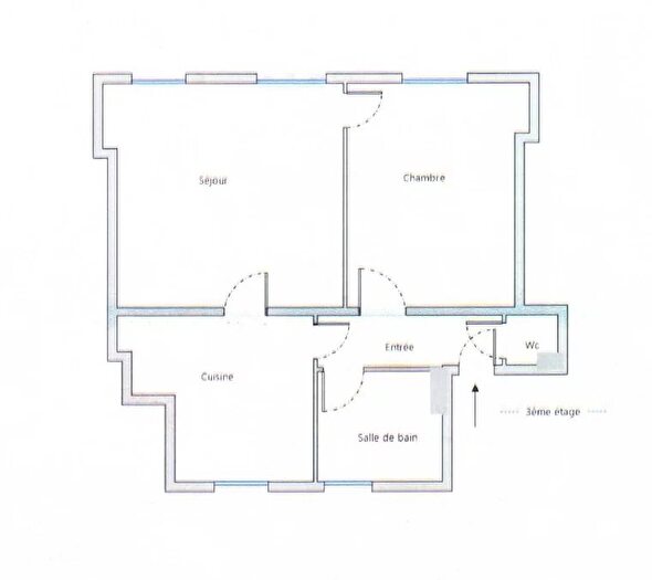 Appartement à vendre - Paris e , Enfants Rouges, Bretagne - 2 pièces - 1 chambre