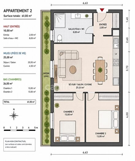 Granville, Saint-Nicolas - Appartement 3 pièces à vendre