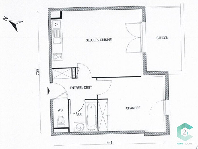 Appartement à vendre - Fonbeauzard - 2 pièces - 1 chambre