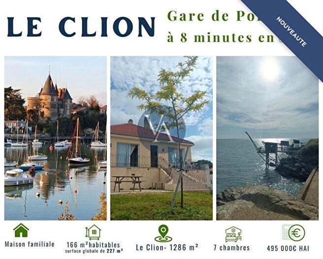 Pornic, Le Clion, La Corbinière, La Porcherie : Maison 9 pièces à vendre