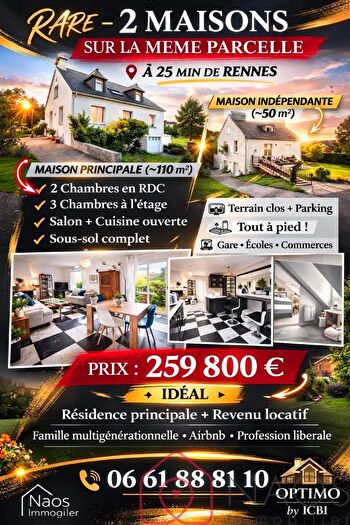 Maison à vendre - Retiers - 6 pièces - 4 chambres