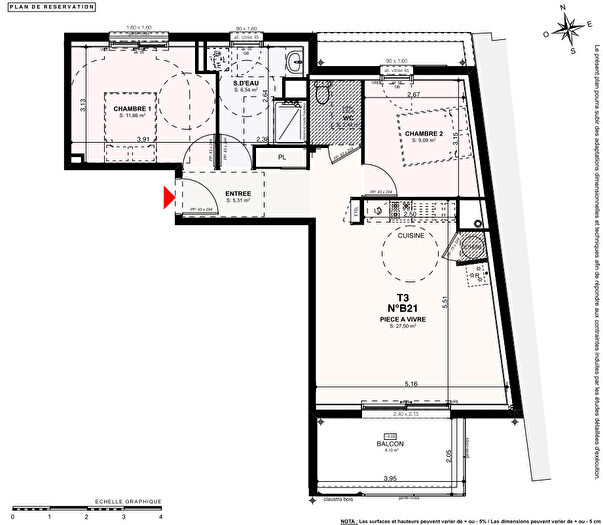 Appartement à vendre - Saint-Pol-de-Léon - 3 pièces - 2 chambres