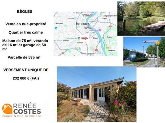 Bègles, Mairie, Bourg : Maison 4 pièces à vendre