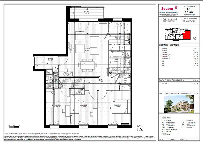 Appartement 4 pièces à louer - Bagnolet, La Noue