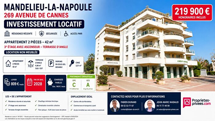 Appartement 2 pièces à vendre à Mandelieu-la-Napoule, Les Termes