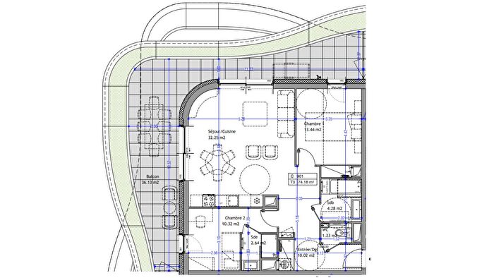 Appartement à vendre - Aix-les-Bains, Centre-ville - 3 pièces - 2 chambres