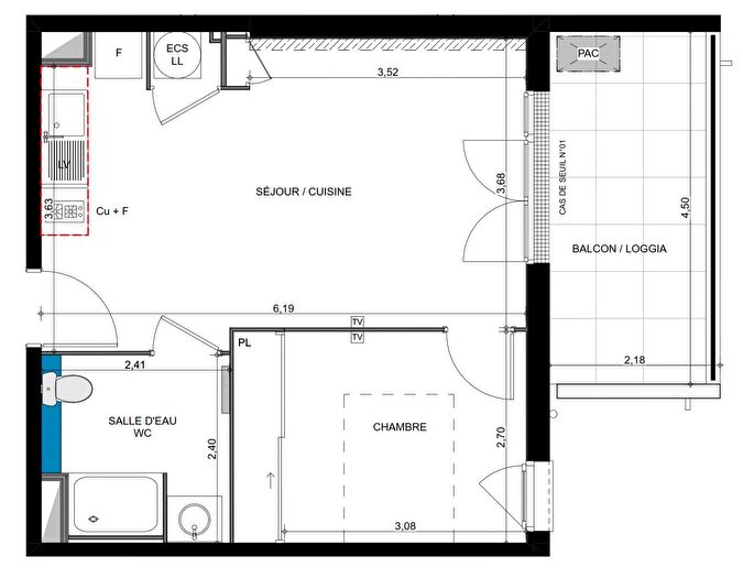 Appartement à louer - Béziers, Crouzette, Montimas, Montimaran - 2 pièces - 1 chambre
