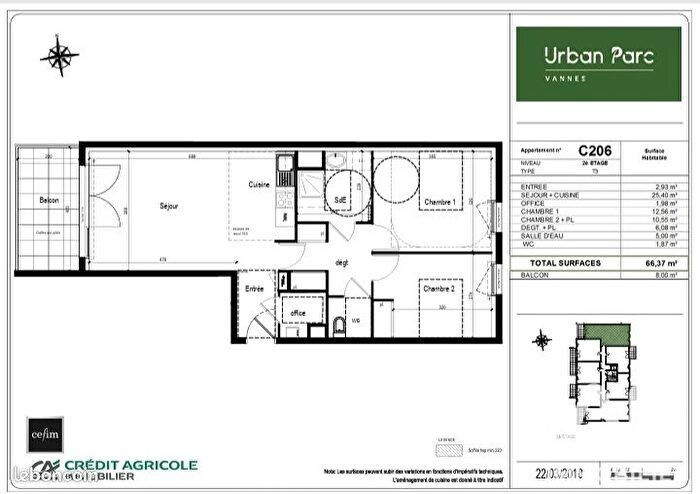 Appartement 3 pièces à vendre - Vannes, Kercado