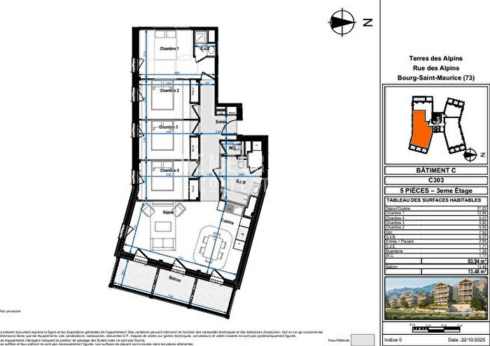 Appartement à vendre - Bourg-Saint-Maurice, Bourg-Saint-Maurice - 5 pièces - 4 chambres