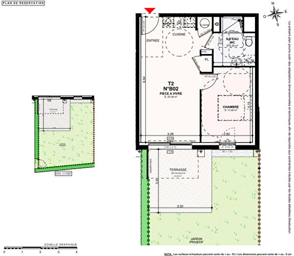 Appartement à vendre - Saint-Pol-de-Léon - 2 pièces - 1 chambre