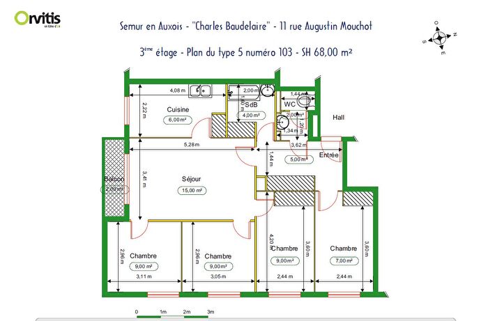 Semur-en-Auxois : Appartement 5 pièces à louer