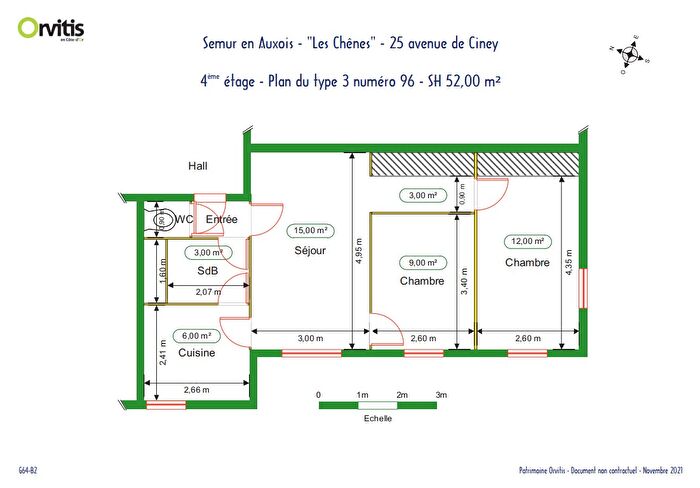Semur-en-Auxois : Appartement 3 pièces à louer
