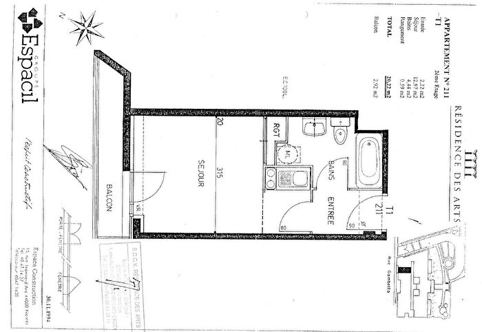 Appartement 1 pièce à Nantes, Saint-Clément, Jardin des plantes, Caserne Lamoricière, à louer