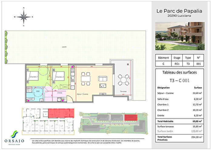 Appartement à vendre - Lucciana - 3 pièces - 2 chambres