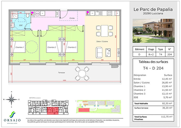 Appartement à vendre - Lucciana - 4 pièces - 3 chambres