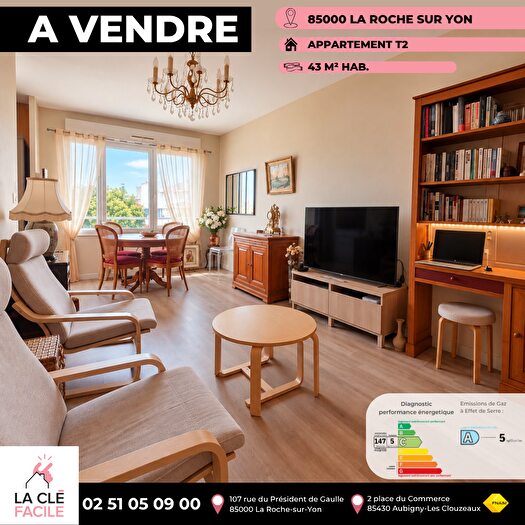 Appartement 2 pièces à vendre à La Roche-sur-Yon, Val d'Ornay, Saint-André d'Ornay, Forges