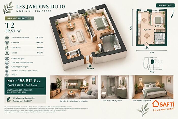 Morlaix, Vétéry, Kernegues - Appartement 2 pièces à vendre