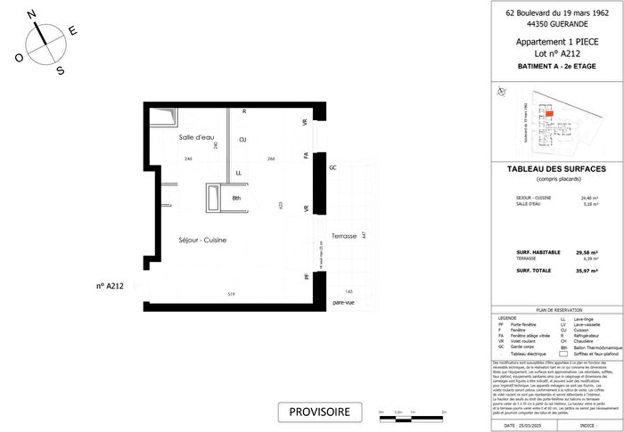 Appartement à vendre - Guérande, Centre-ville, Faubourgs - 1 pièce