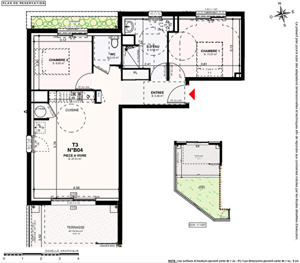 Appartement à vendre - Saint-Pol-de-Léon - 3 pièces - 2 chambres