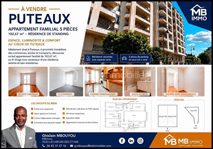 Puteaux, Lorilleux - Appartement 5 pièces à vendre