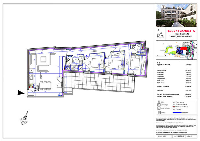 Noisy-le-Grand, Centre-ville : Appartement 4 pièces à vendre